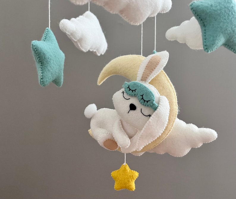 Baby Mobile PDF Pattern DIY Nursery Mobile Bunny of the Moon Mobile ...