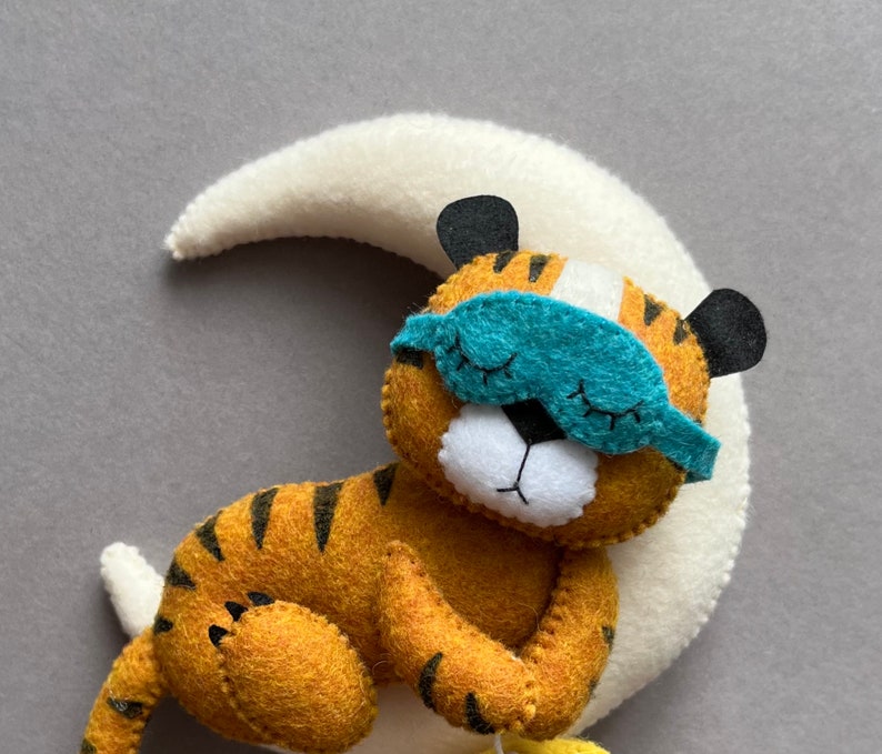 Tiger on the Moon Felt Pattern PDF Pattern DIY Tiger Toy - Etsy