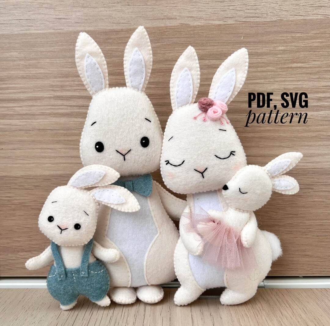 Bunny Felt Pattern/ Bunny Family Pdf SVG Pattern - Etsy