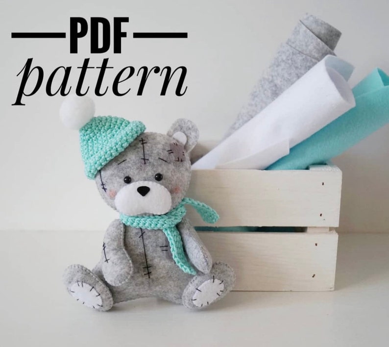 Teddy Bear Felt Pattern/ Bear PDF Pattern - Etsy