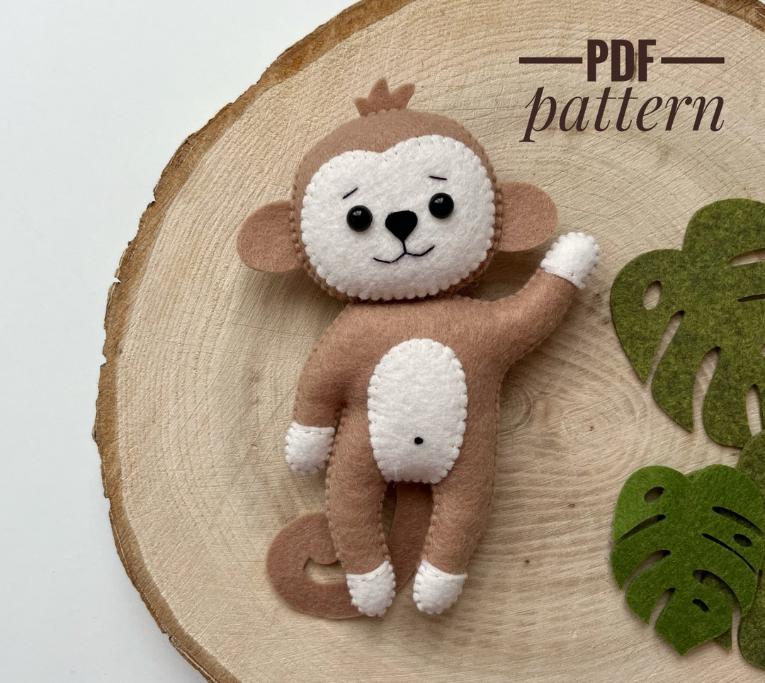 Monkey Felt Pattern / Safari Animal Pattern - Etsy