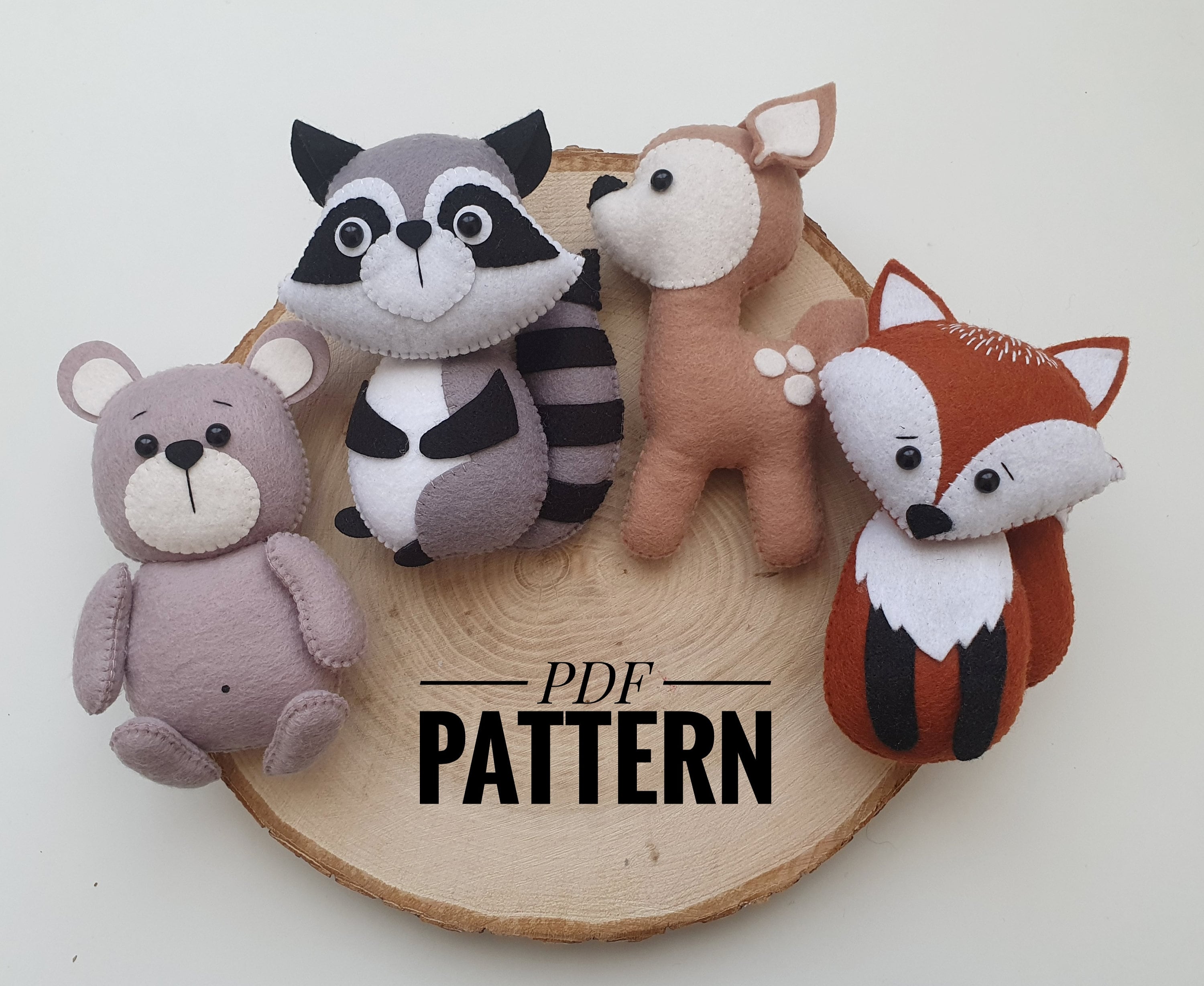Forest Animals Felt Pattern/ Forest Animals PDF Pattern - Etsy