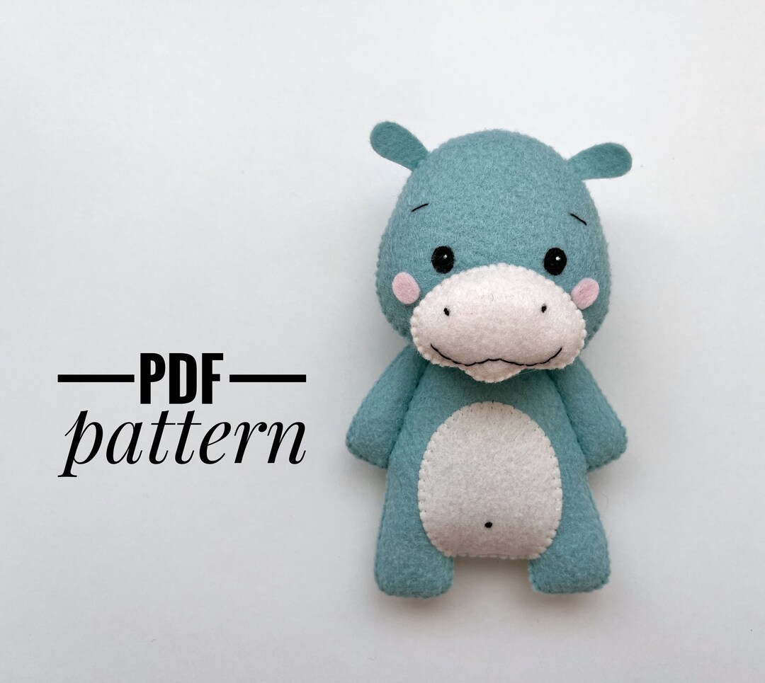 Hippopotamus Felt Pattern / Safari Animals Pattern - Etsy