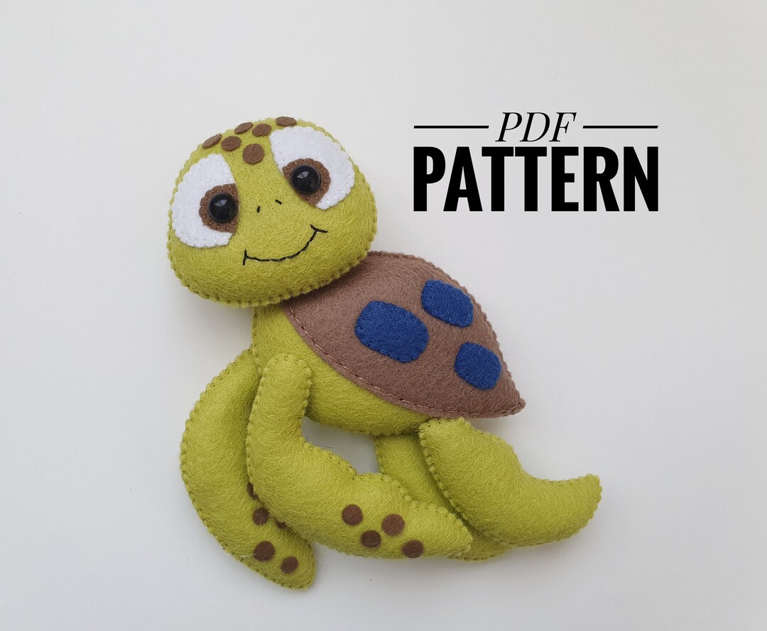 Finding Nemo Felt Pattern, Tortoise PDF Pattern, Tortoise Sewing Plush ...