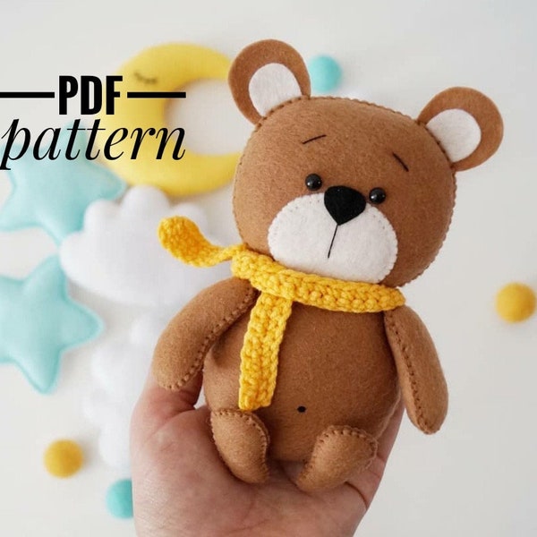 Felt Teddy Bear - Etsy
