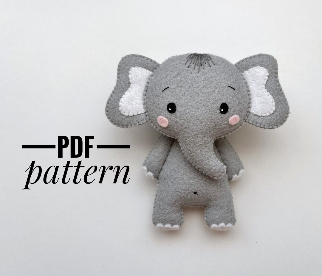 Elephant Felt Pattern / Safari Animal Pattern - Etsy