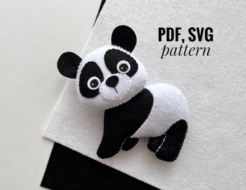 Panda Felt Pattern/ Panda SVG Pdf Pattern - Etsy
