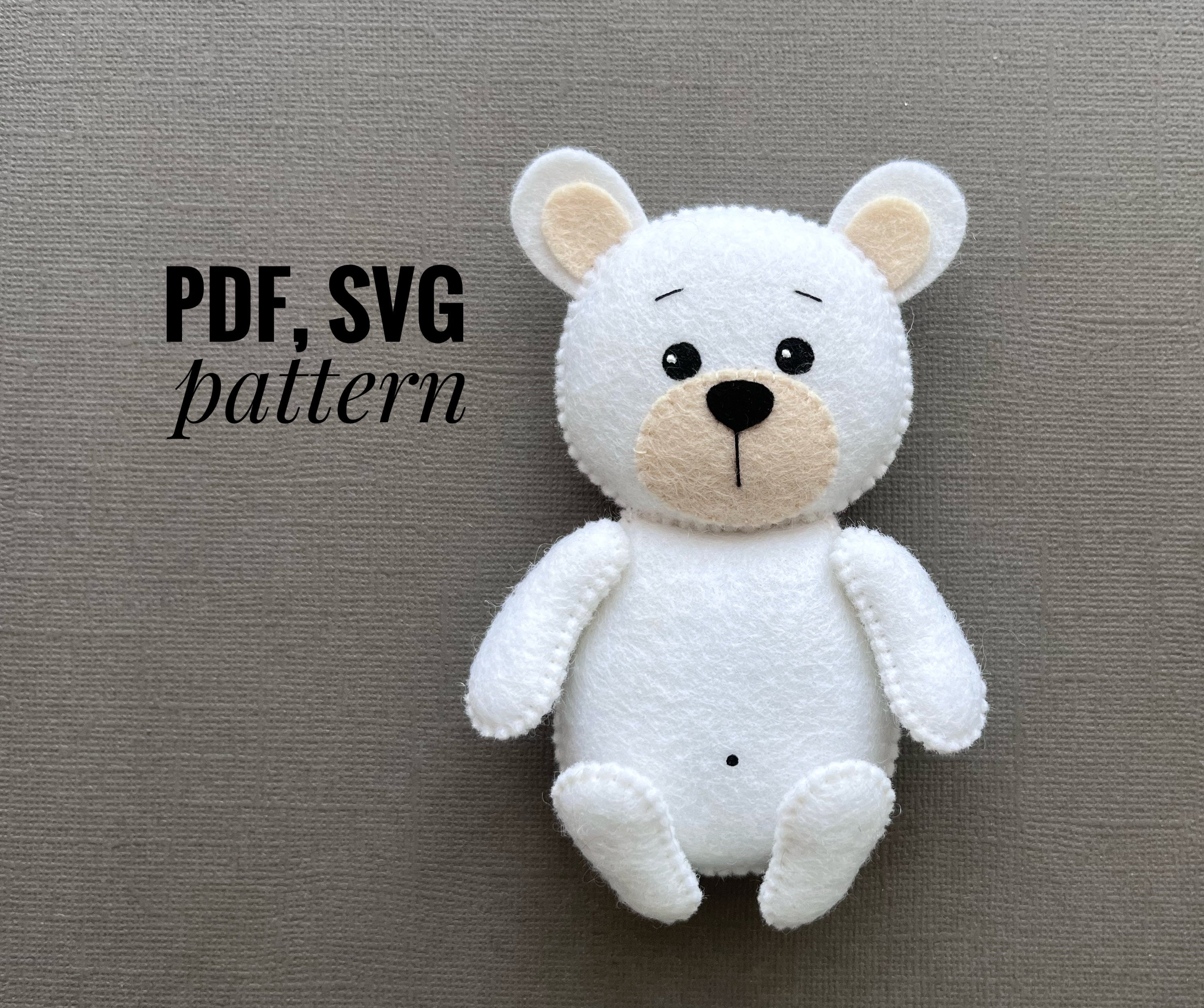 Polar Bear Felt Pattern/ Arctic Animals PDF Pattern/ Polar - Etsy