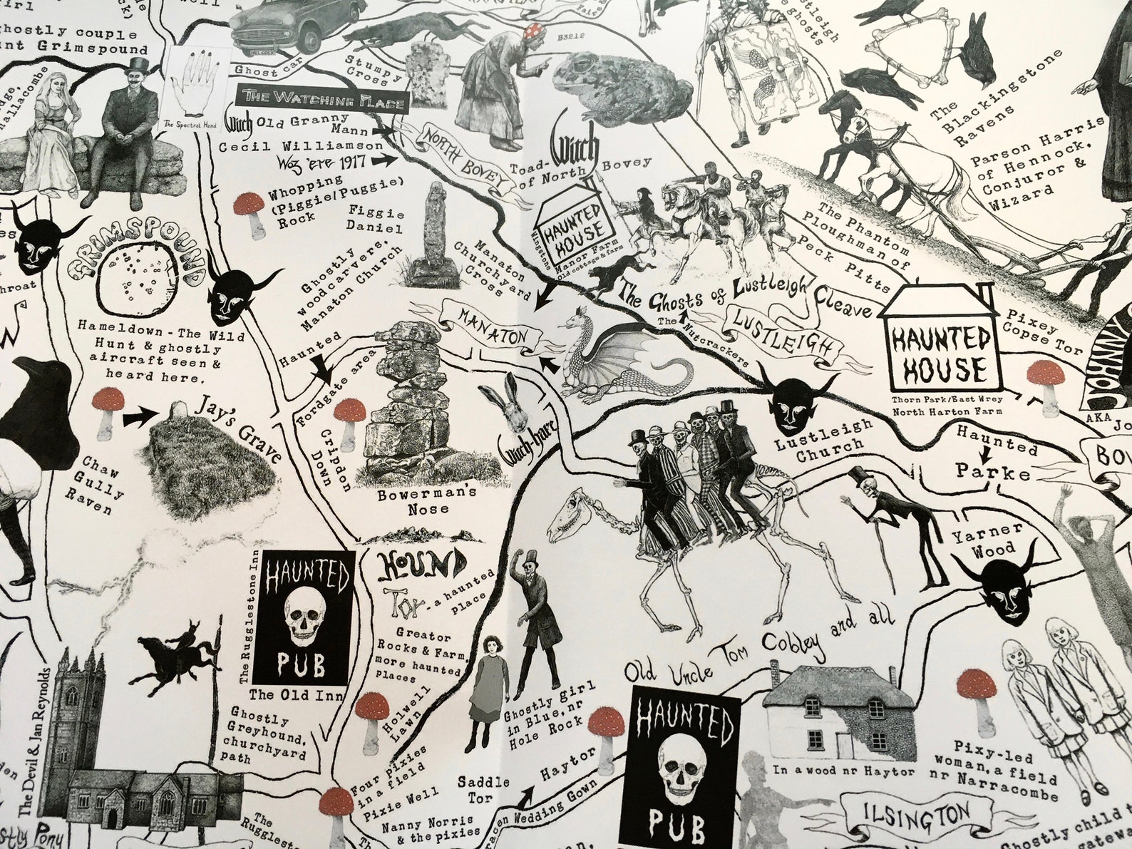 The Dartmoor Folklore Map - Etsy UK