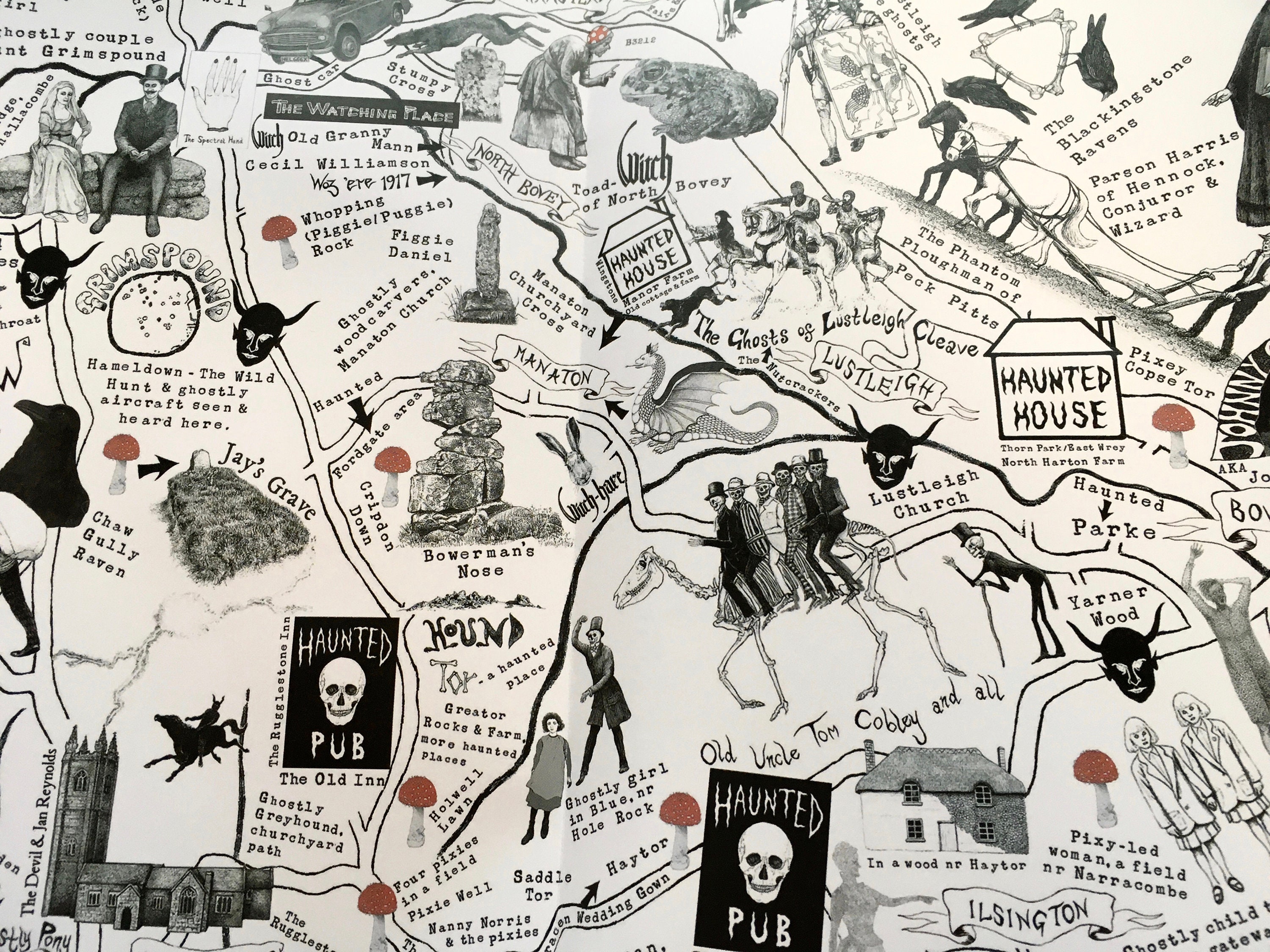 The Dartmoor Folklore Map - Etsy UK