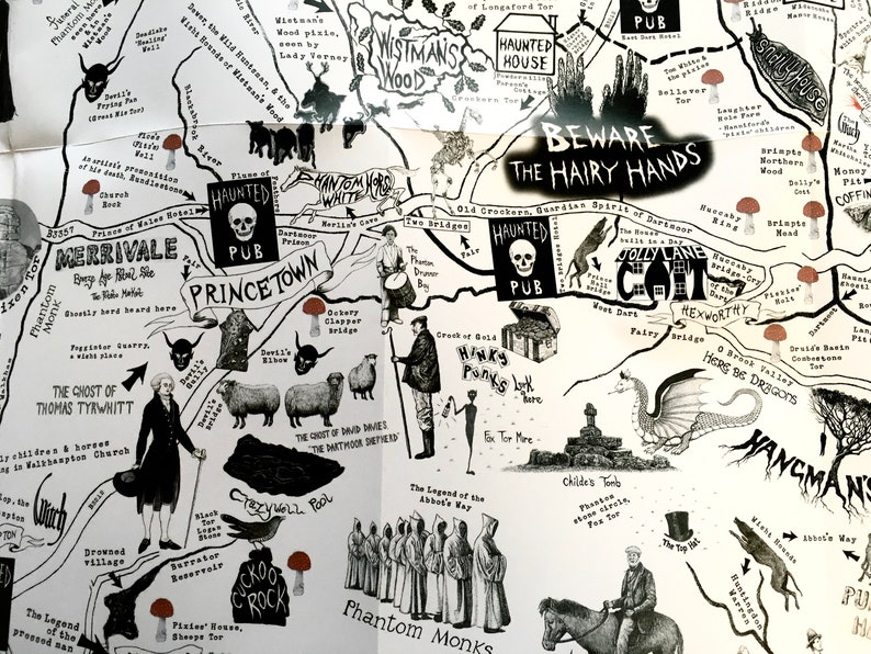 The Dartmoor Folklore Map - Etsy UK