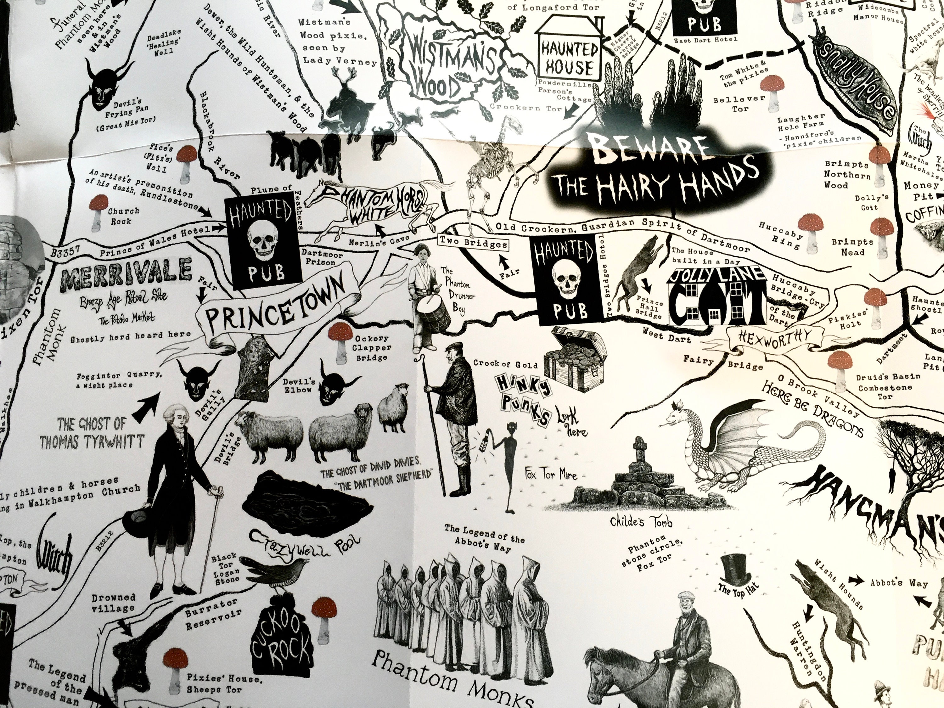 The Dartmoor Folklore Map - Etsy UK