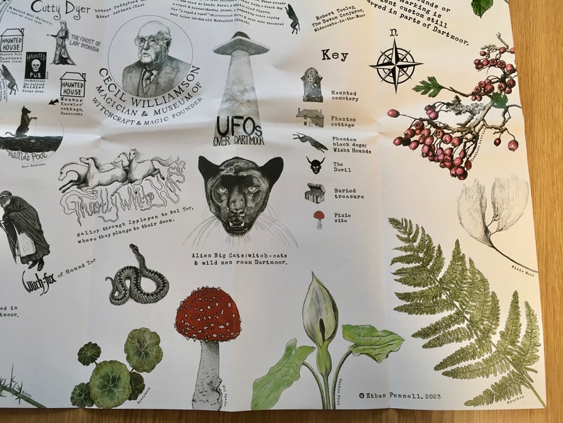 The Dartmoor Folklore Map - Etsy UK