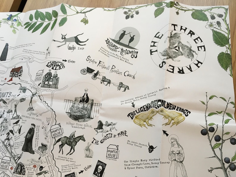 The Dartmoor Folklore Map - Etsy UK