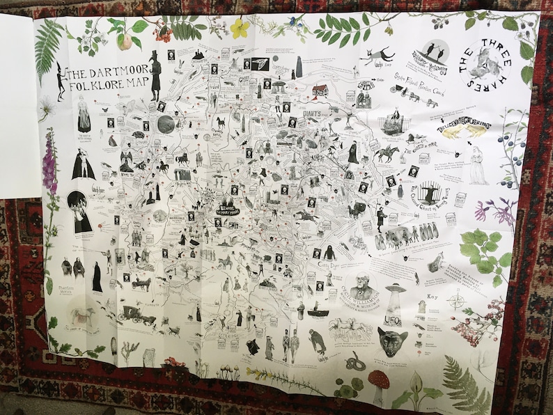 The Dartmoor Folklore Map - Etsy UK
