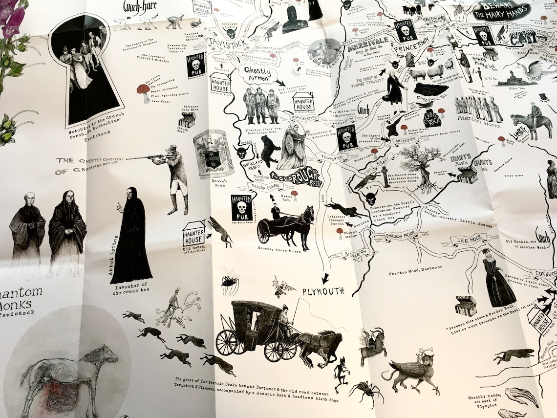 The Dartmoor Folklore Map - Etsy UK