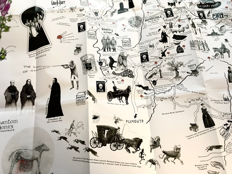The Dartmoor Folklore Map - Etsy UK