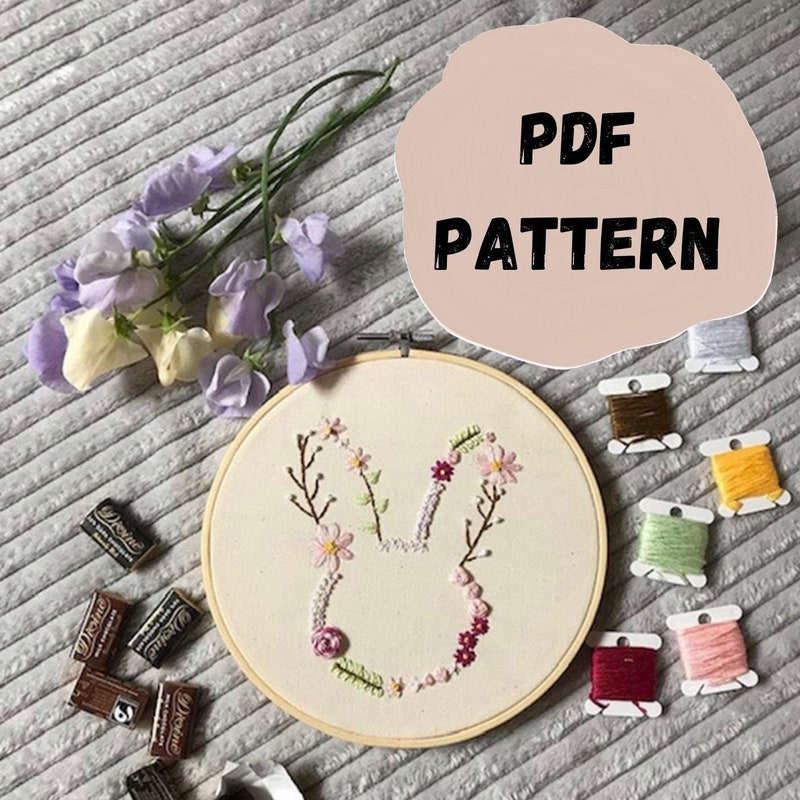Bunny Embroidery Pattern - Etsy