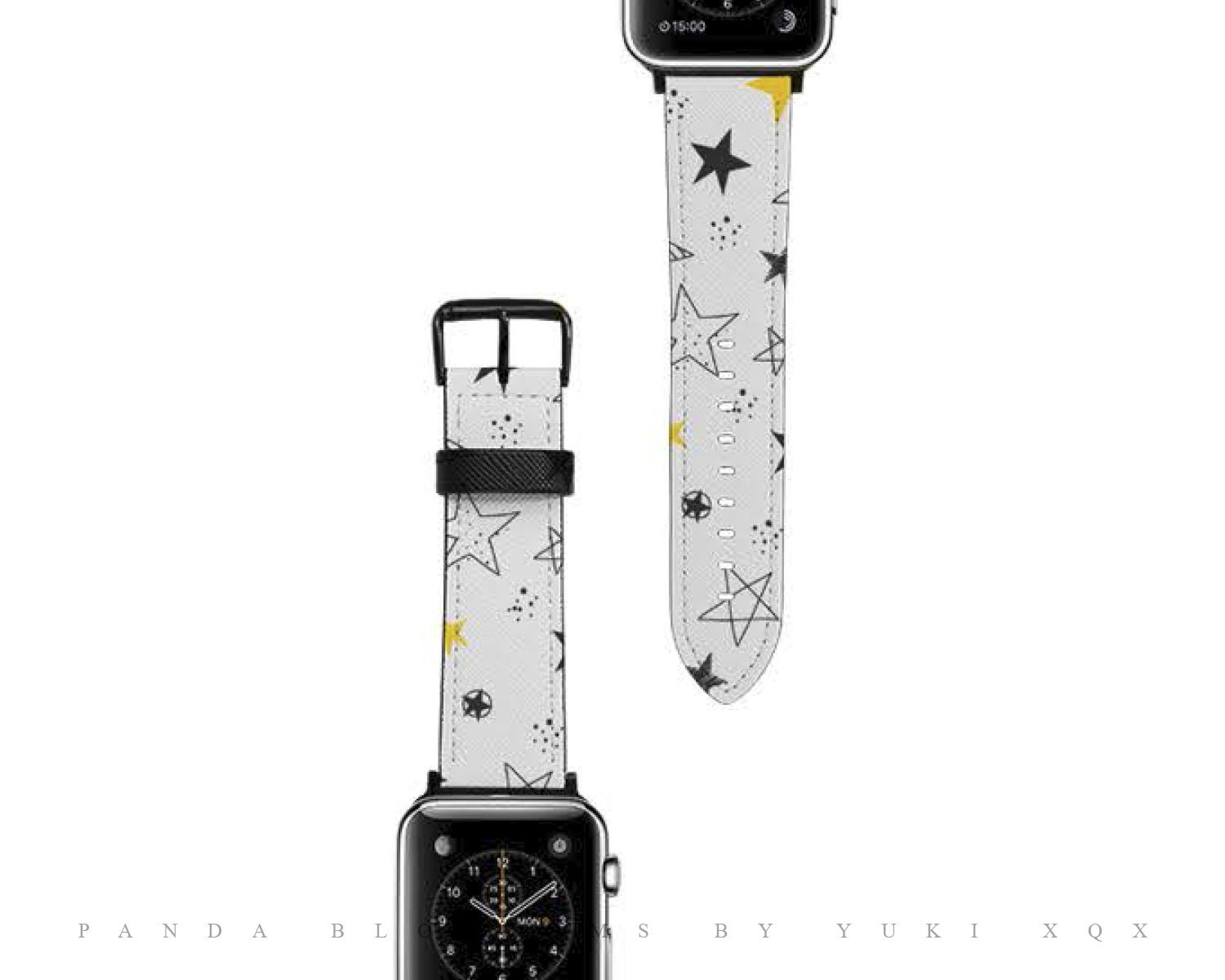 Designed Vegan Faux Leather Stars Print Apple Watch | Etsy