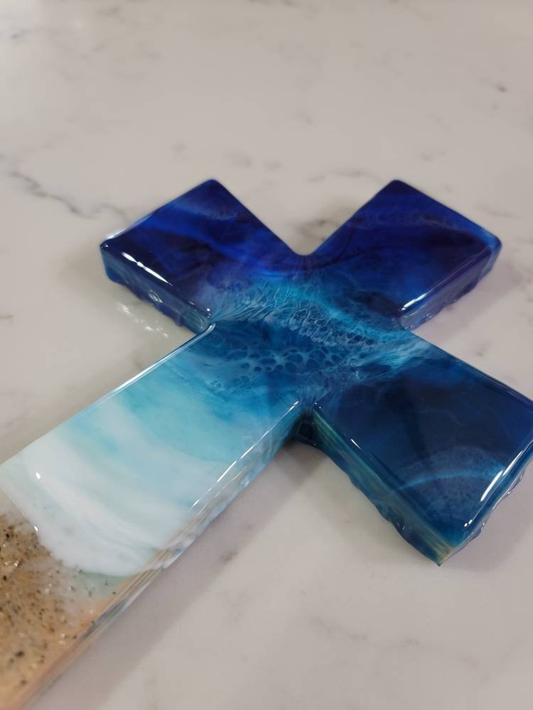 Ocean Cross / Resin Cross / Ocean Waves - Etsy