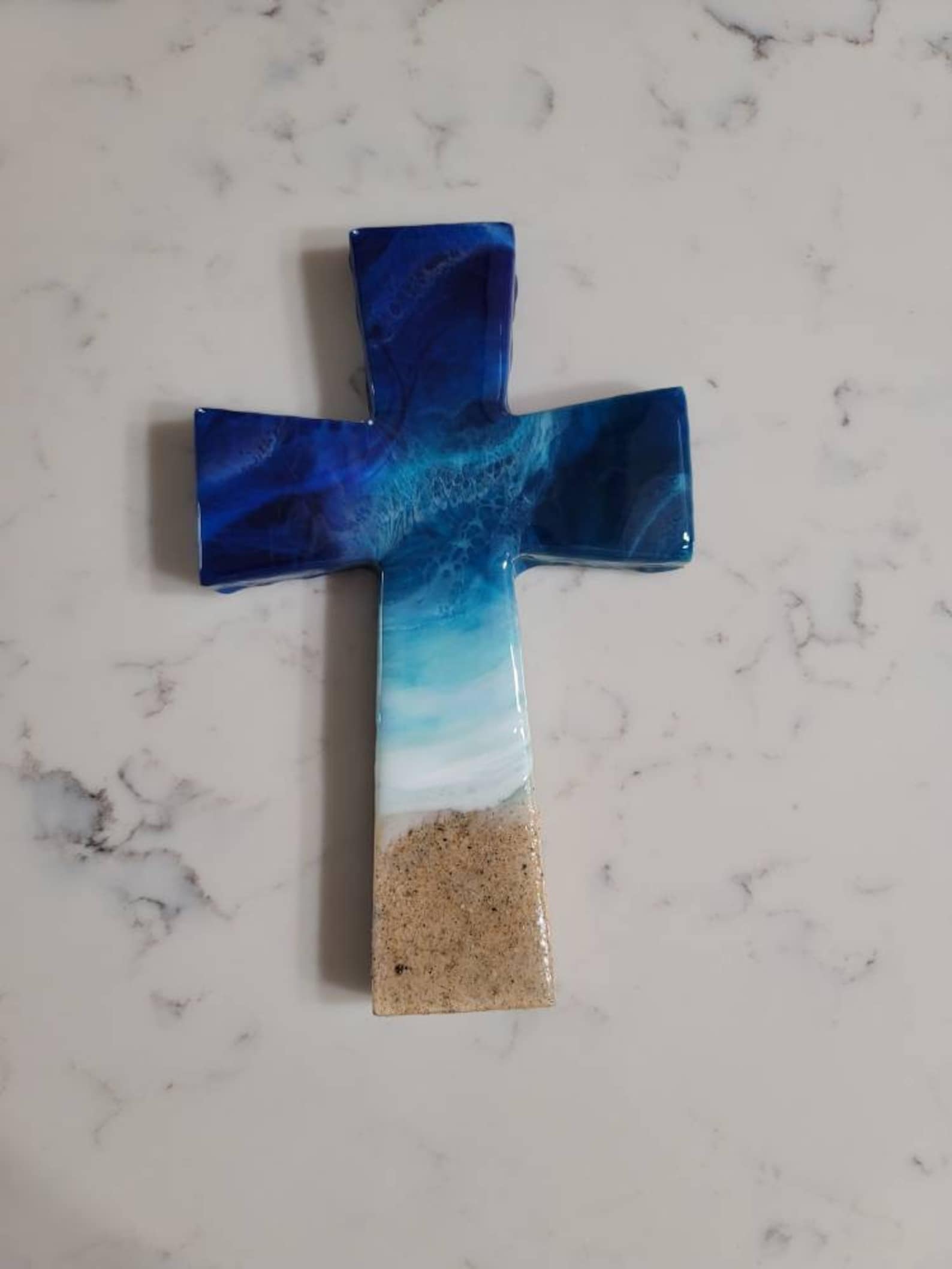 Ocean Cross / Resin Cross / Ocean Waves - Etsy