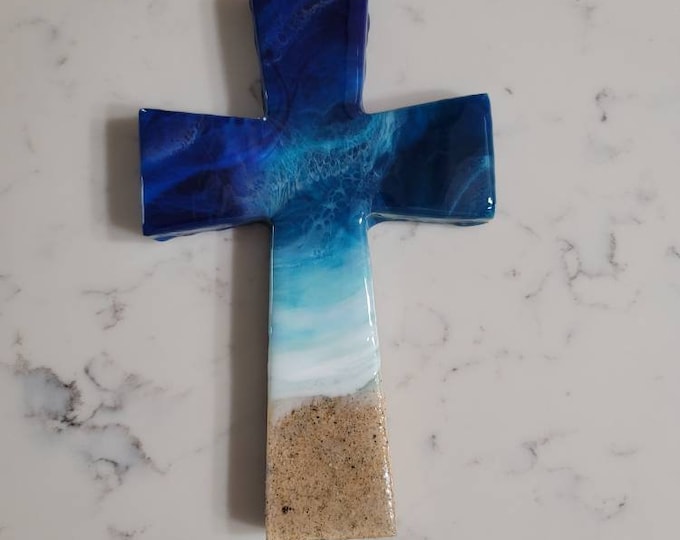 Ocean Cross / Resin Cross / Ocean Waves - Etsy