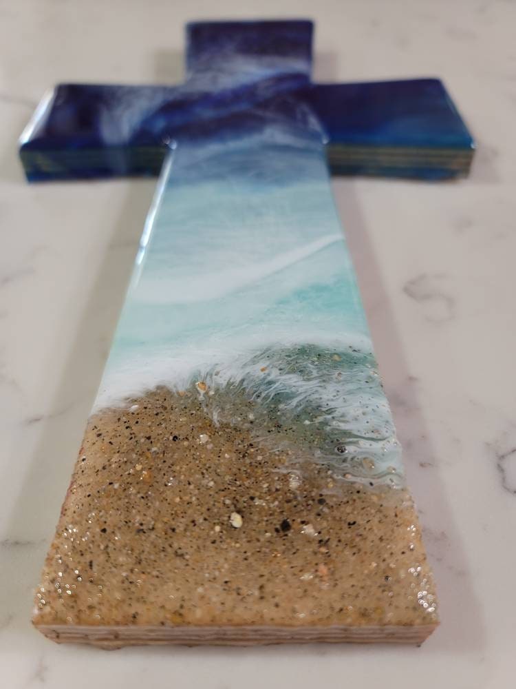 Ocean Cross / Resin Cross / Ocean Waves - Etsy