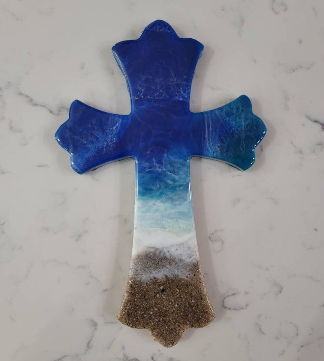 Ocean Cross / Resin Cross / Ocean Waves - Etsy