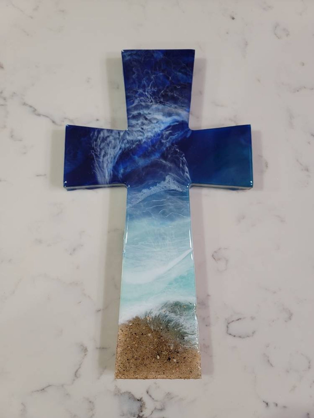 Ocean Cross / Resin Cross / Ocean Waves - Etsy