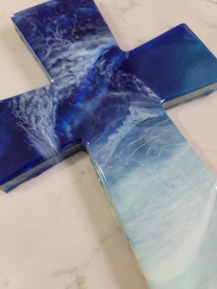 Ocean Cross / Resin Cross / Ocean Waves - Etsy