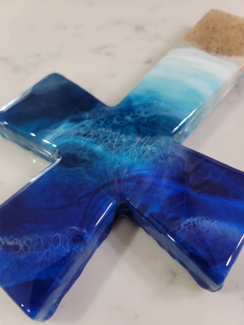 Ocean Cross / Resin Cross / Ocean Waves - Etsy
