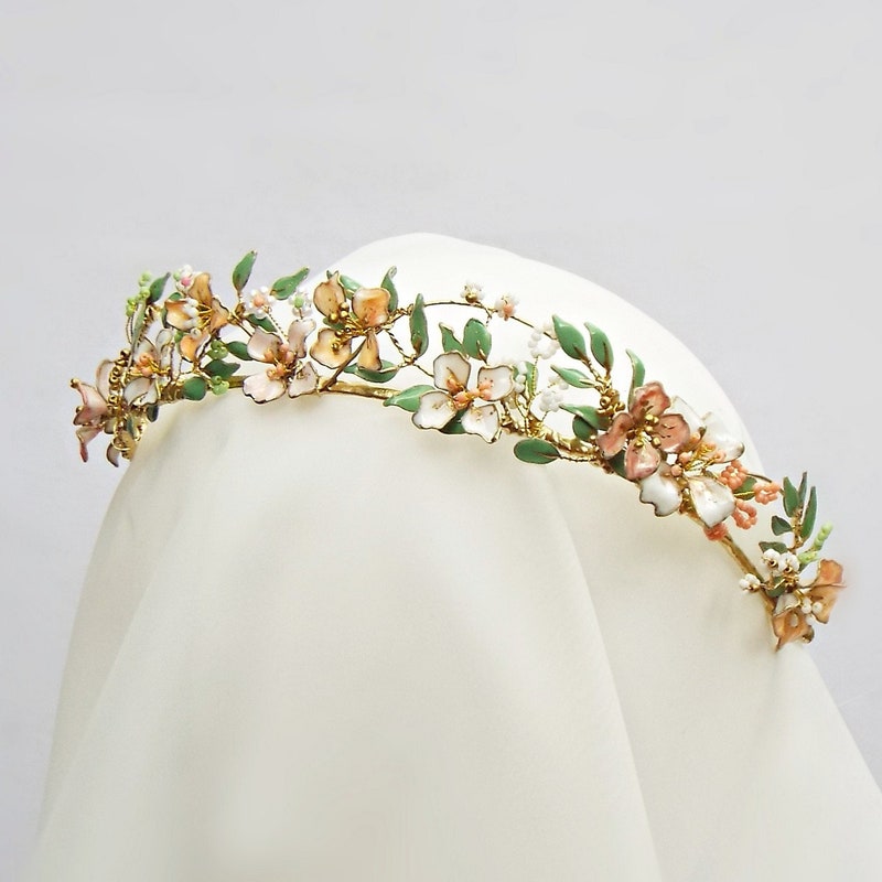 Beaded Flower Bridal Crown - Etsy