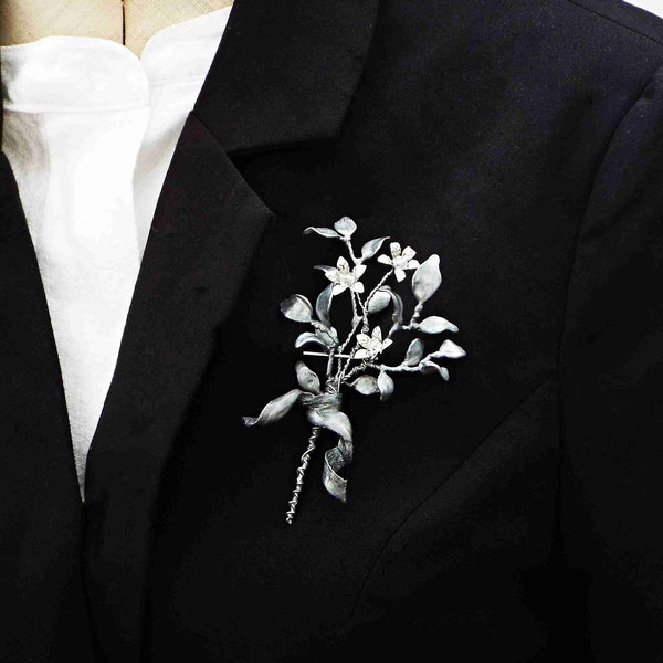 Silver Boutonniere - Etsy