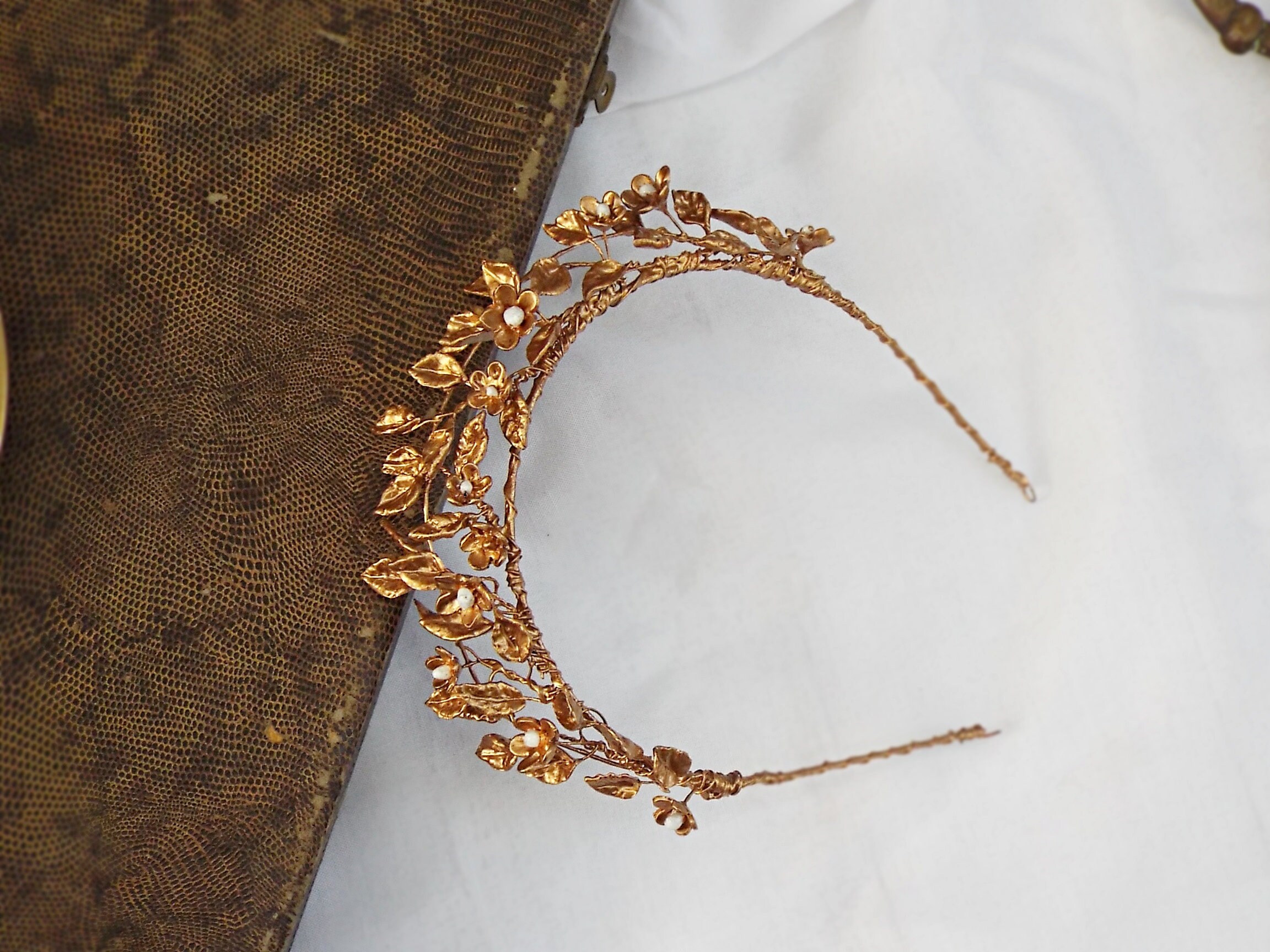 Bronze leaf bridal Crown Bronze tiara Bronze bridal tiara | Etsy