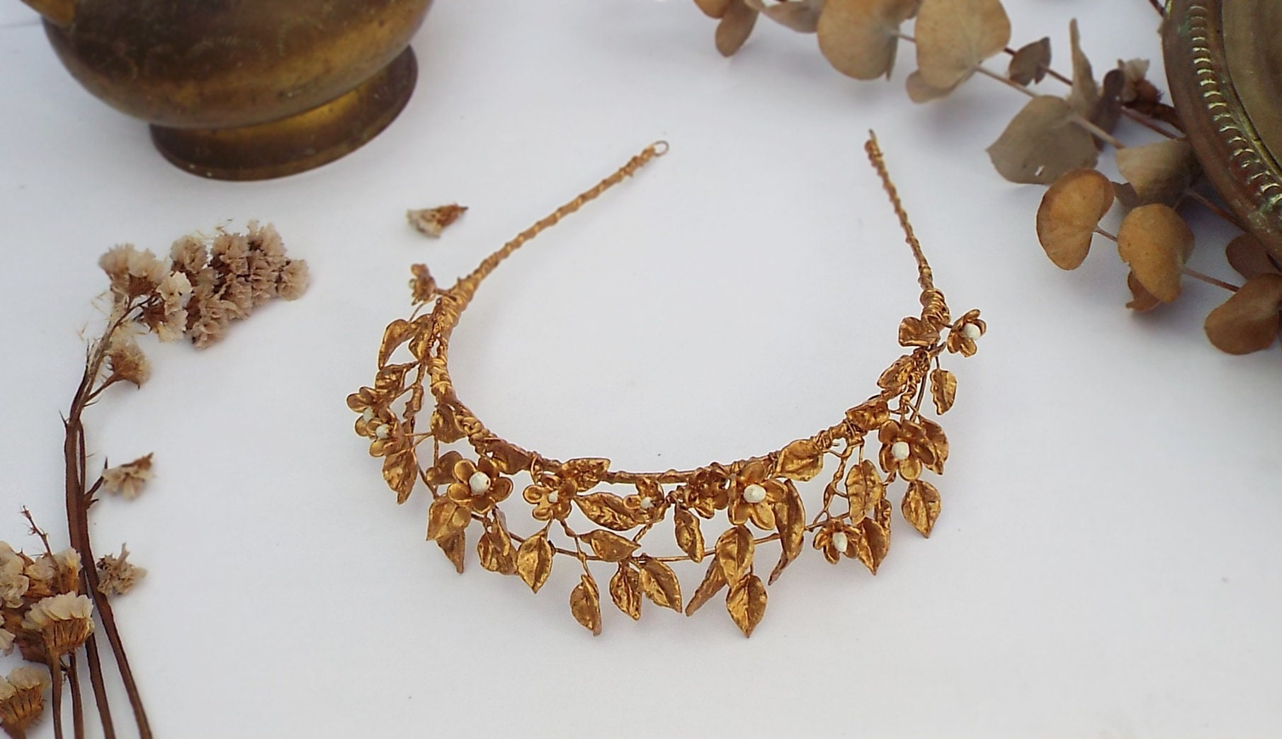 Bronze leaf bridal Crown Bronze tiara Bronze bridal tiara | Etsy