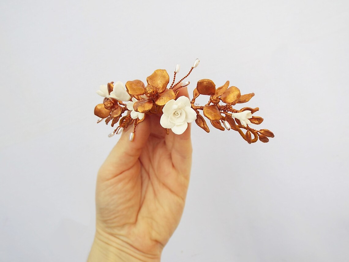Copper Hair Vine Accessory Copper Bridal Hairpiece Boho - Etsy