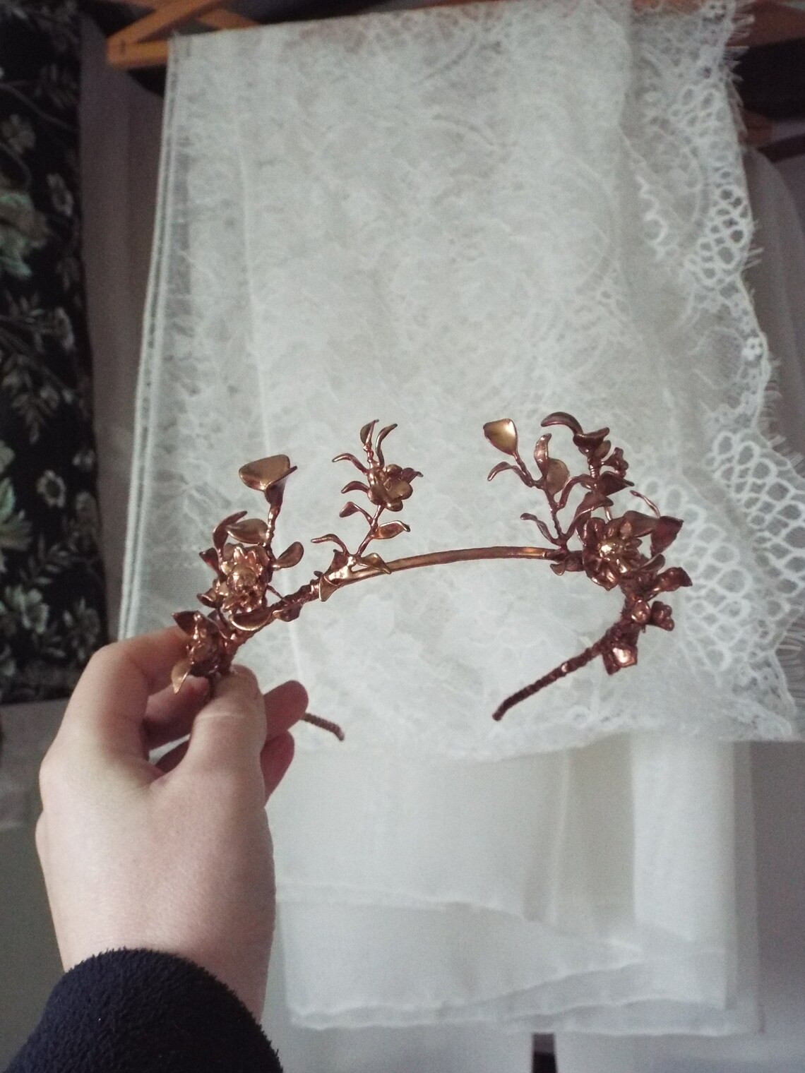 Bronze bridal tiara Bohemian bridal crown Bronze tiara | Etsy