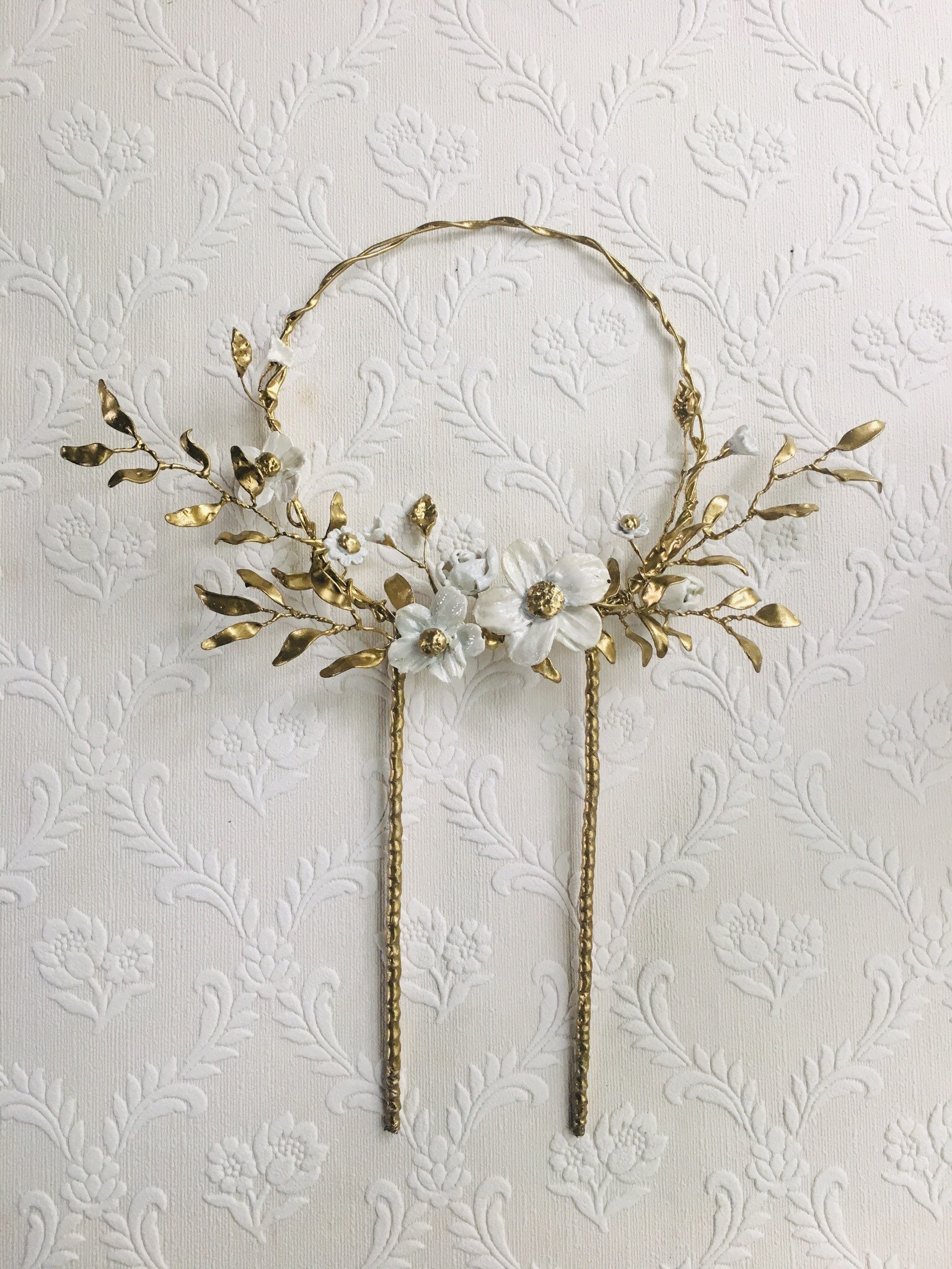 Gold cake topper Hoop wire cake topper Gold cake | Etsy