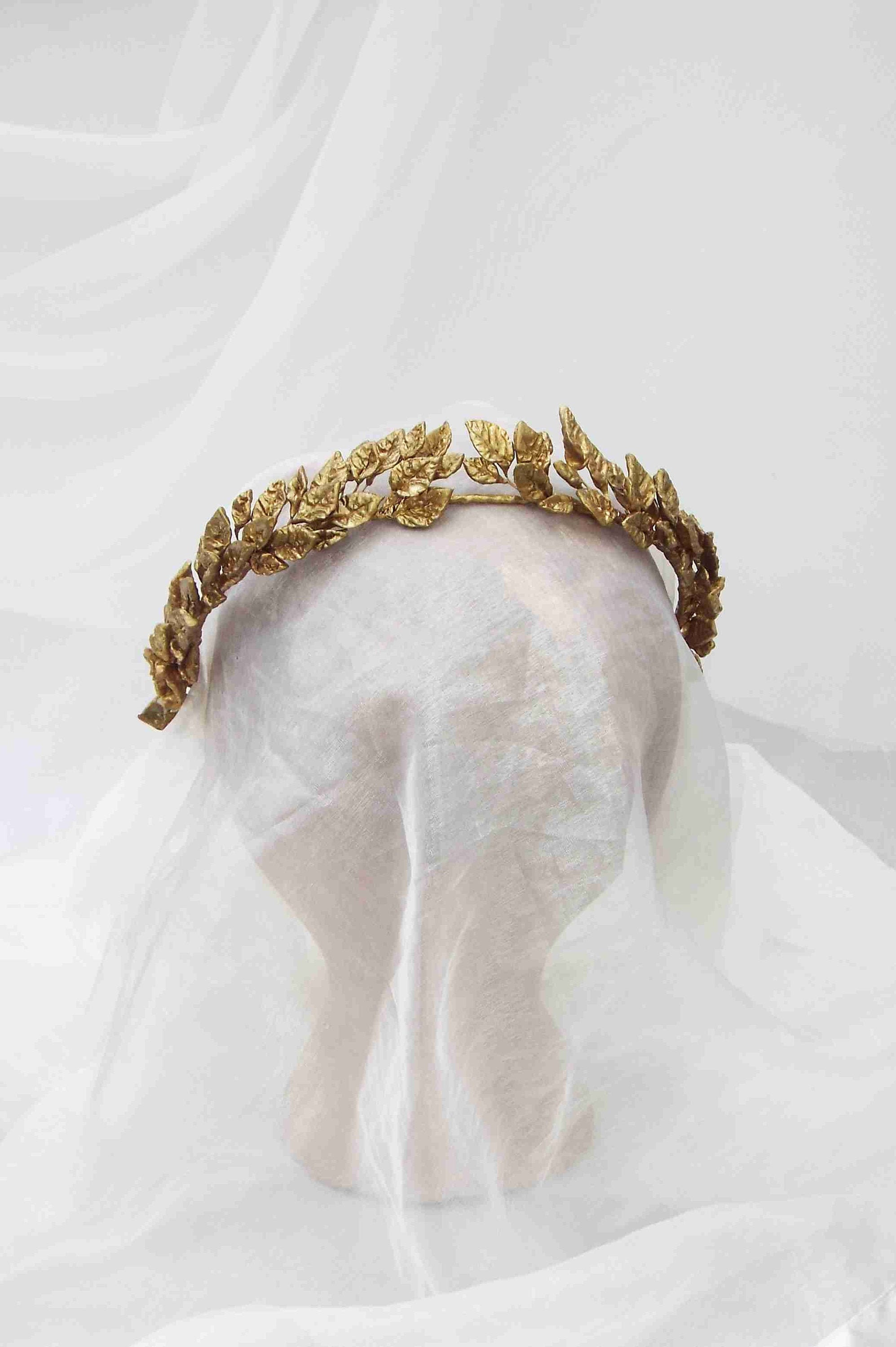 Gold Leaf Greek Style Crown Grecian Headpiece Bridal | Etsy