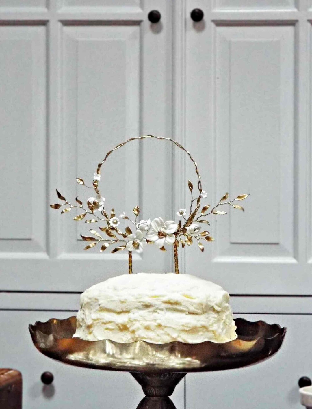 Gold Cake Topper Hoop Wire Cake Topper Gold Cake Decoration Wedding ...