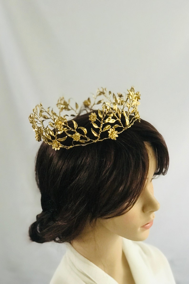 Gold Leaf Crown Pointed Crown Myrtle Leaf Tiara Eastern | Etsy