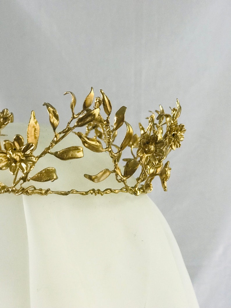 Gold Leaf Crown Pointed Crown Myrtle Leaf Tiara Eastern | Etsy