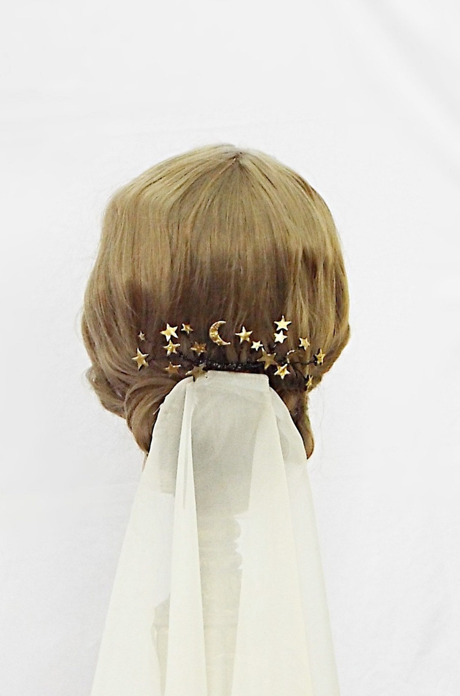Celestial Star Hair Comb Black and Gold Star Comb Bridal - Etsy