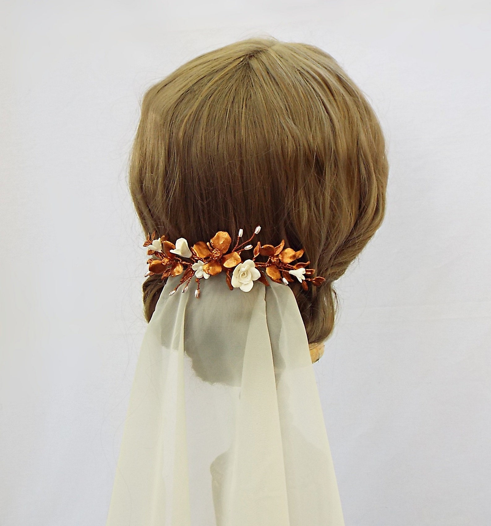 Copper Hair Vine Accessory Copper Bridal Hairpiece Boho - Etsy