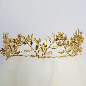 Gold Leaf Crown Pointed Crown Myrtle Leaf Tiara Eastern - Etsy