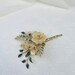 Gold Grooms Pin, Clay Flower Boutonniere, Grooms Fern Corsage #417 - Etsy