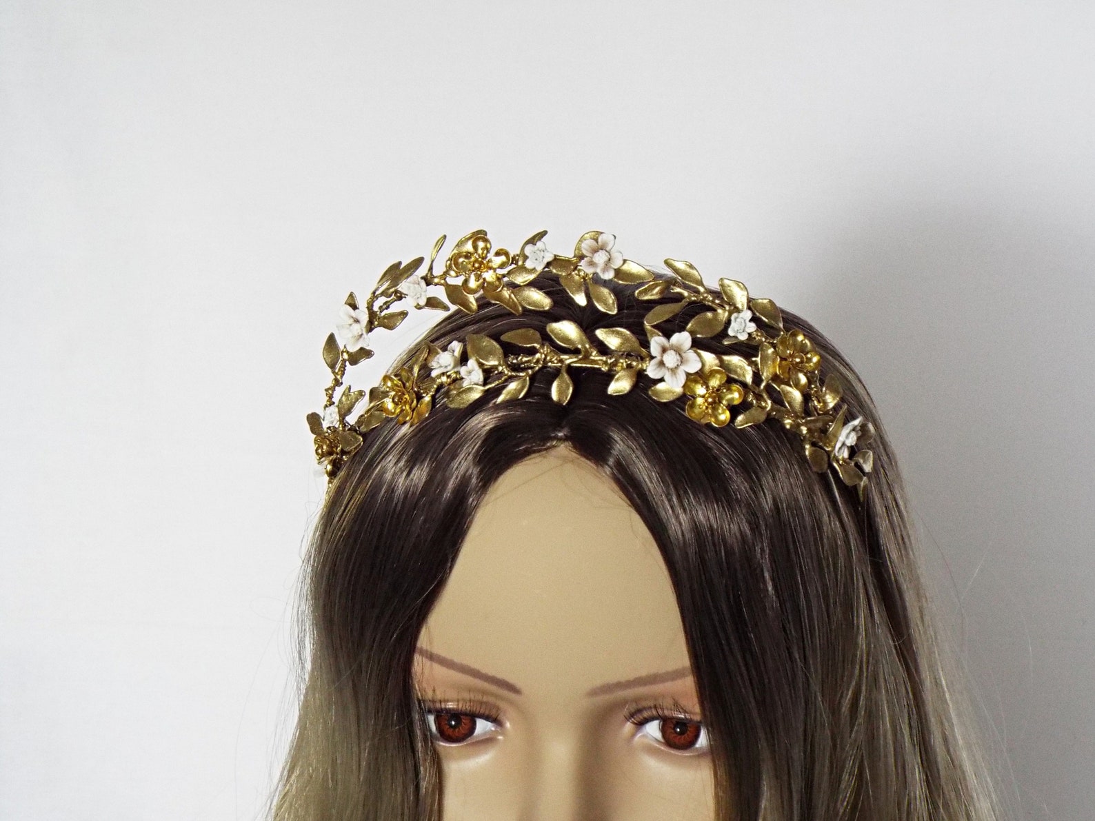 Gold Tiara Gold Bridal Crown Gold Leaf Headpiece 176 - Etsy