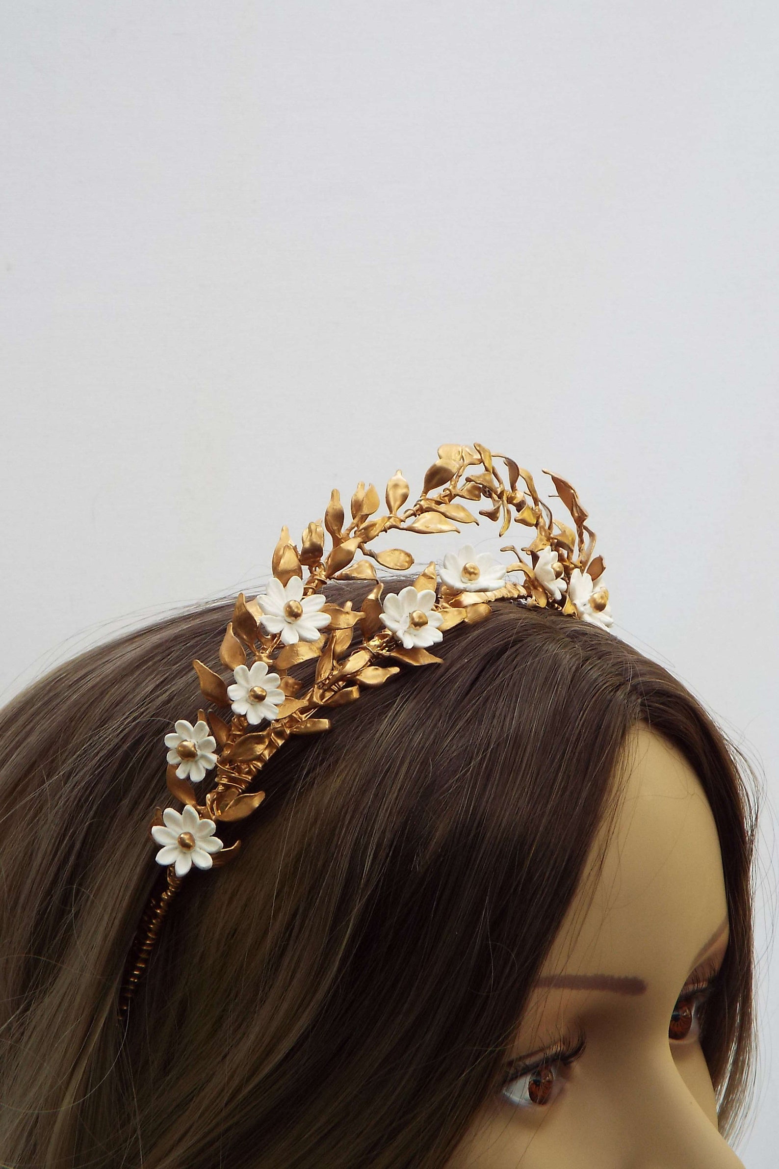 Bronze Bridal Crown Bronze Tiara 70s Style Wedding Daisy - Etsy