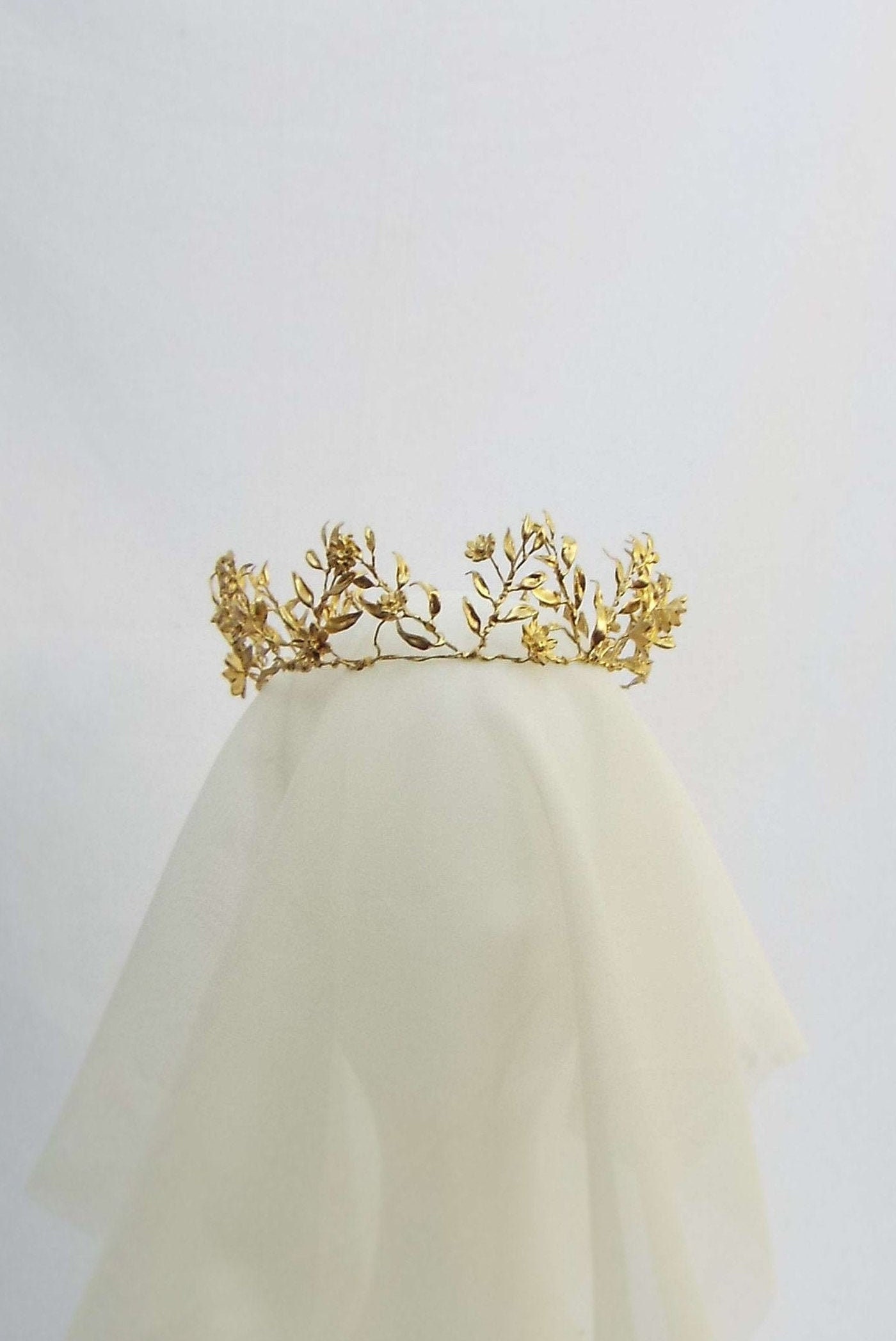 Gold Leaf Crown Pointed Crown Myrtle Leaf Tiara Eastern | Etsy