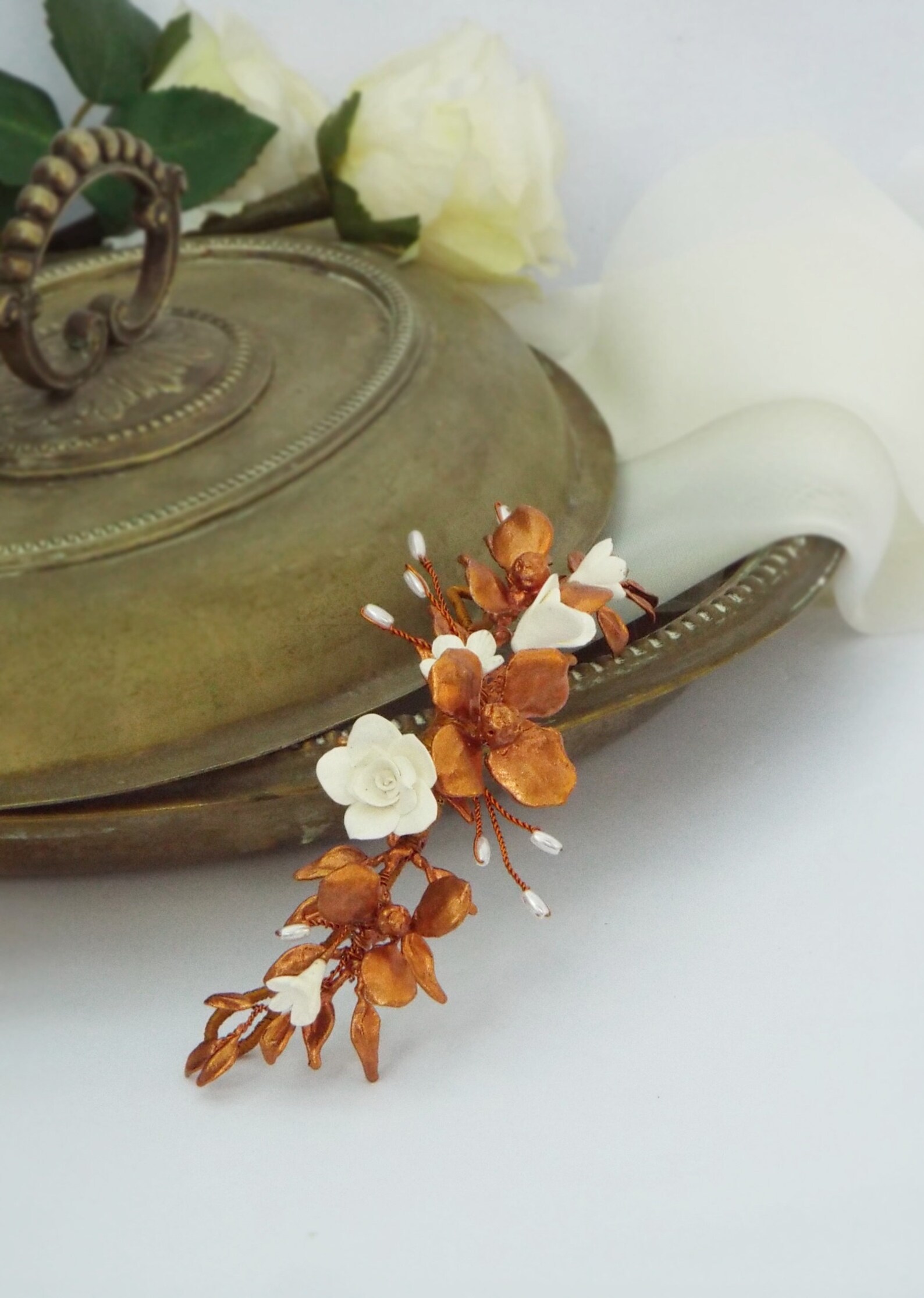 Copper Hair Vine Accessory Copper Bridal Hairpiece Boho - Etsy